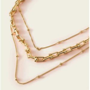 Jewelry | Gold Color Link Chain Three Layer Necklace | Poshmark